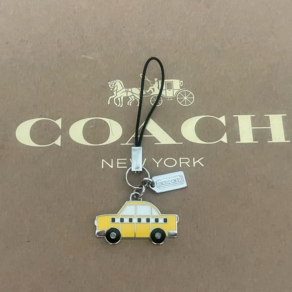 Coach | Accessories | Coach Yellow Enamel Taxi Cab Keychain Cell Phone ...